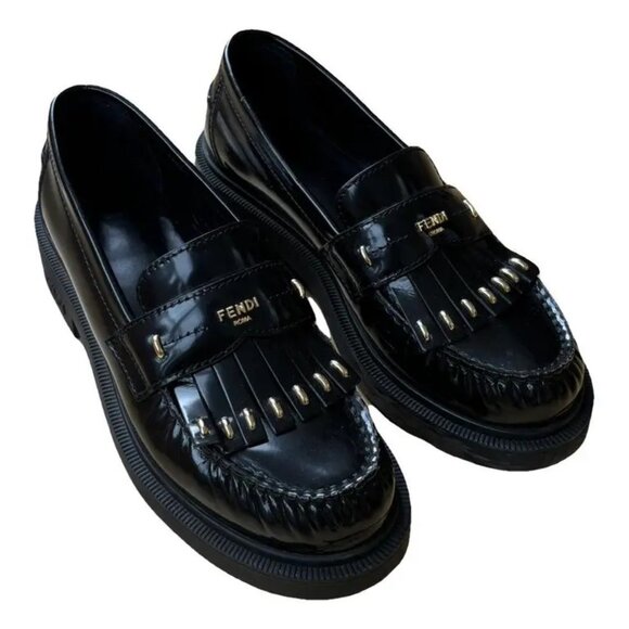 Fendi | Shoes | Fendi Fendigraphy Patent Leather Loafers Size 4 Mrp 995 ...